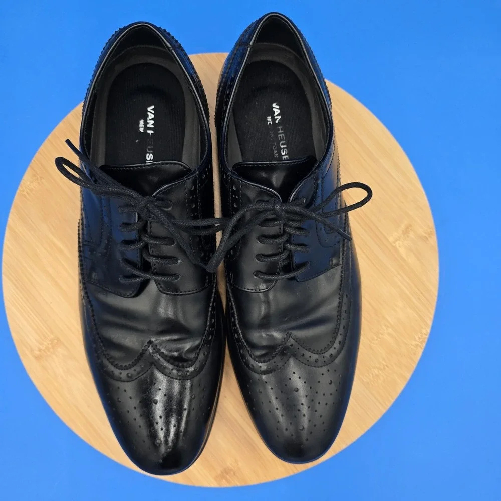 Van Heusen | Shoes | Van Heusen Black Ramsey Wingtip Oxfords Dress ...
